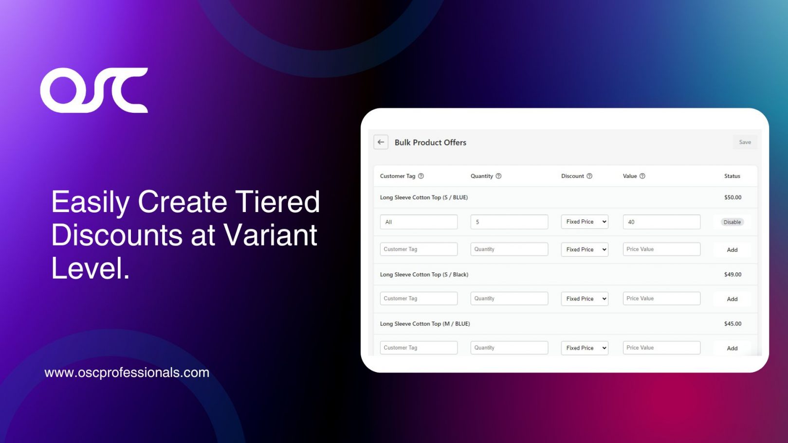 Custom Price Wholesale App for Shopify - Oscprofessionals