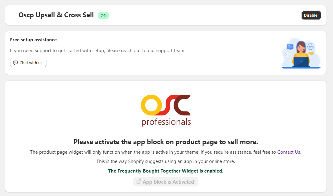 Enable Oscp Upsell Cross-sell App - Oscprofessionals